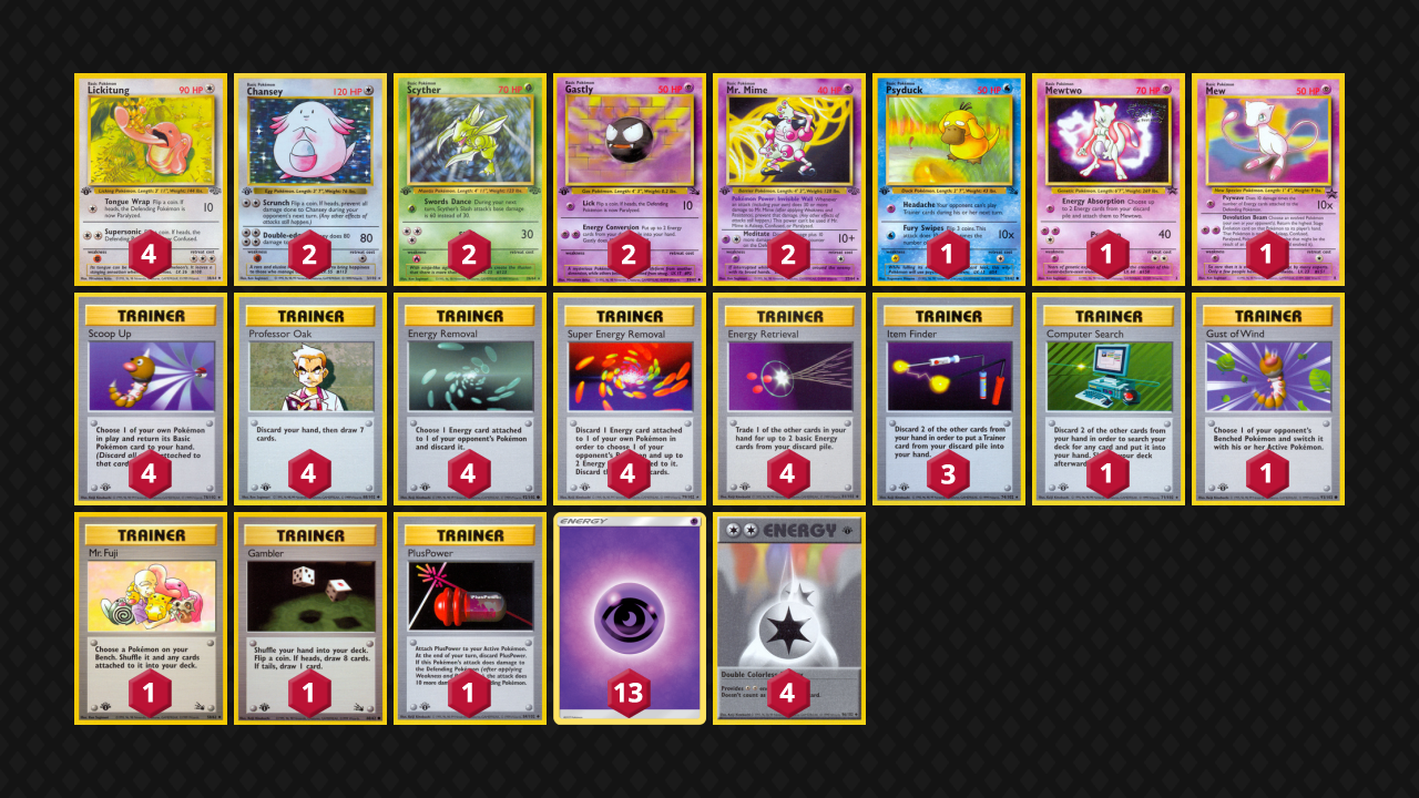50+ Decks for the Base – Fossil Format - Pokémon 1999